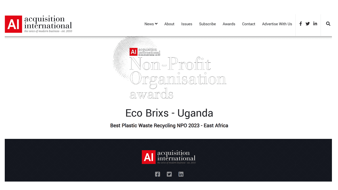 Ecobrixs wins the East African award for the Global Excellence in ...